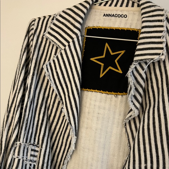 anacoco | Jackets & Coats | Anna Coco Black And White Striped ...